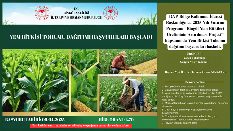 Yem Bitkileri Tohumu Başvuruları Başladı